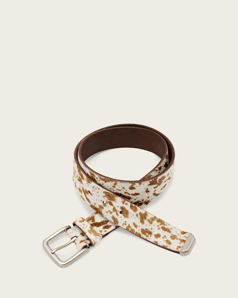 Ash Hair Calf Leather Belt White | ALLSAINTS DE